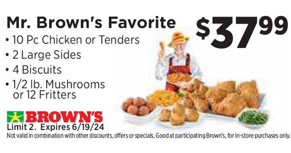 Exclusive Brown's Chicken Coupon - Limited Time Offer